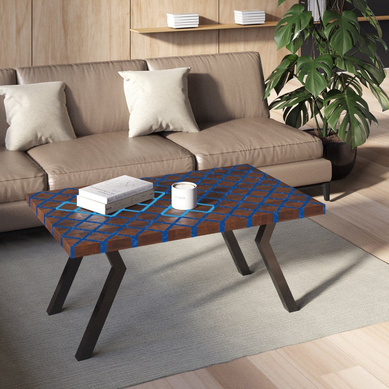 Handmade Epoxy Resin Smart Table: LED Backlight Touch Sensor - Etsy