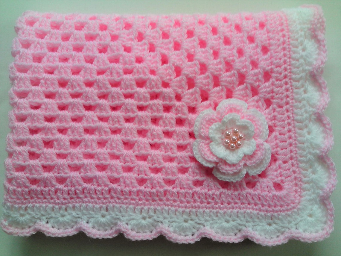 Crochet Pattern Baby Blanket Pink Baby Blanket Crochet - Etsy
