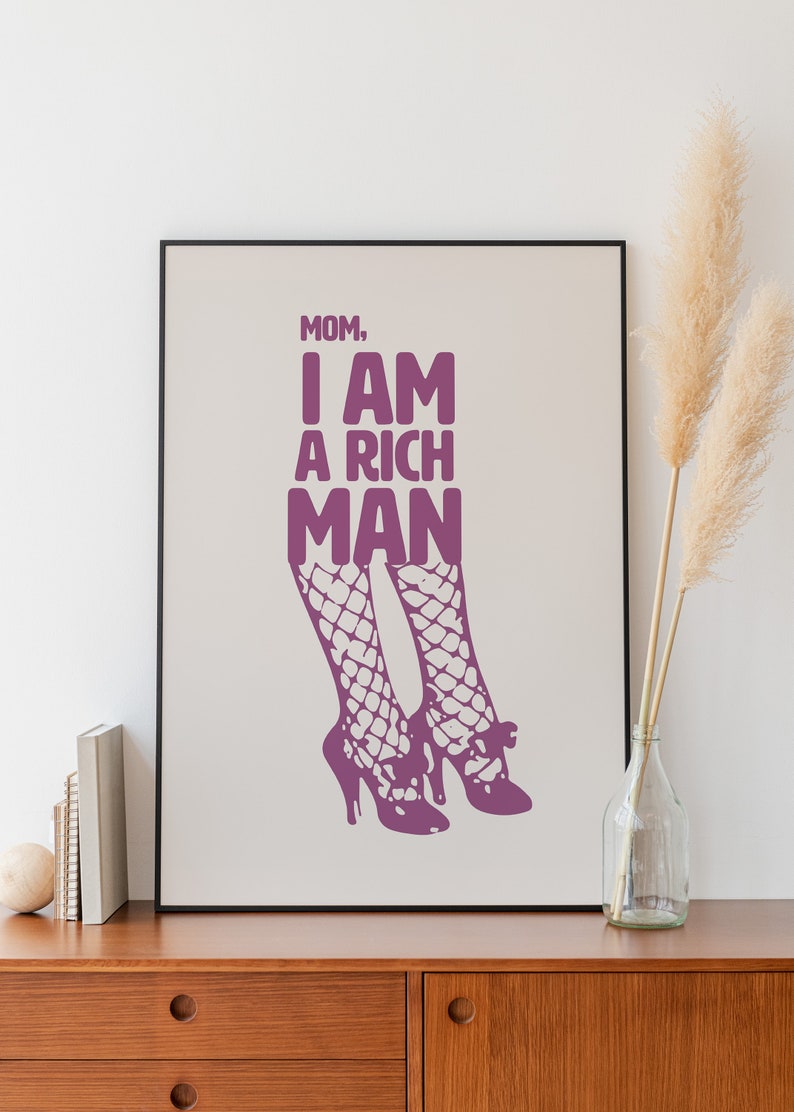 Instant Download Printable I Am A Rich Man Simple Retro Art Print ...