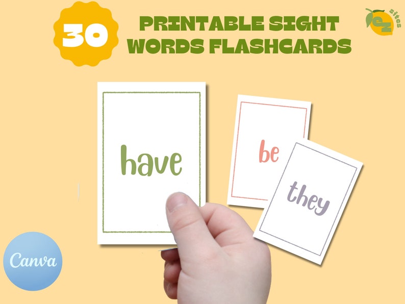 Printable Sight Words 4x6 Flashcards | Learn Sight Words | Kids Pastel ...