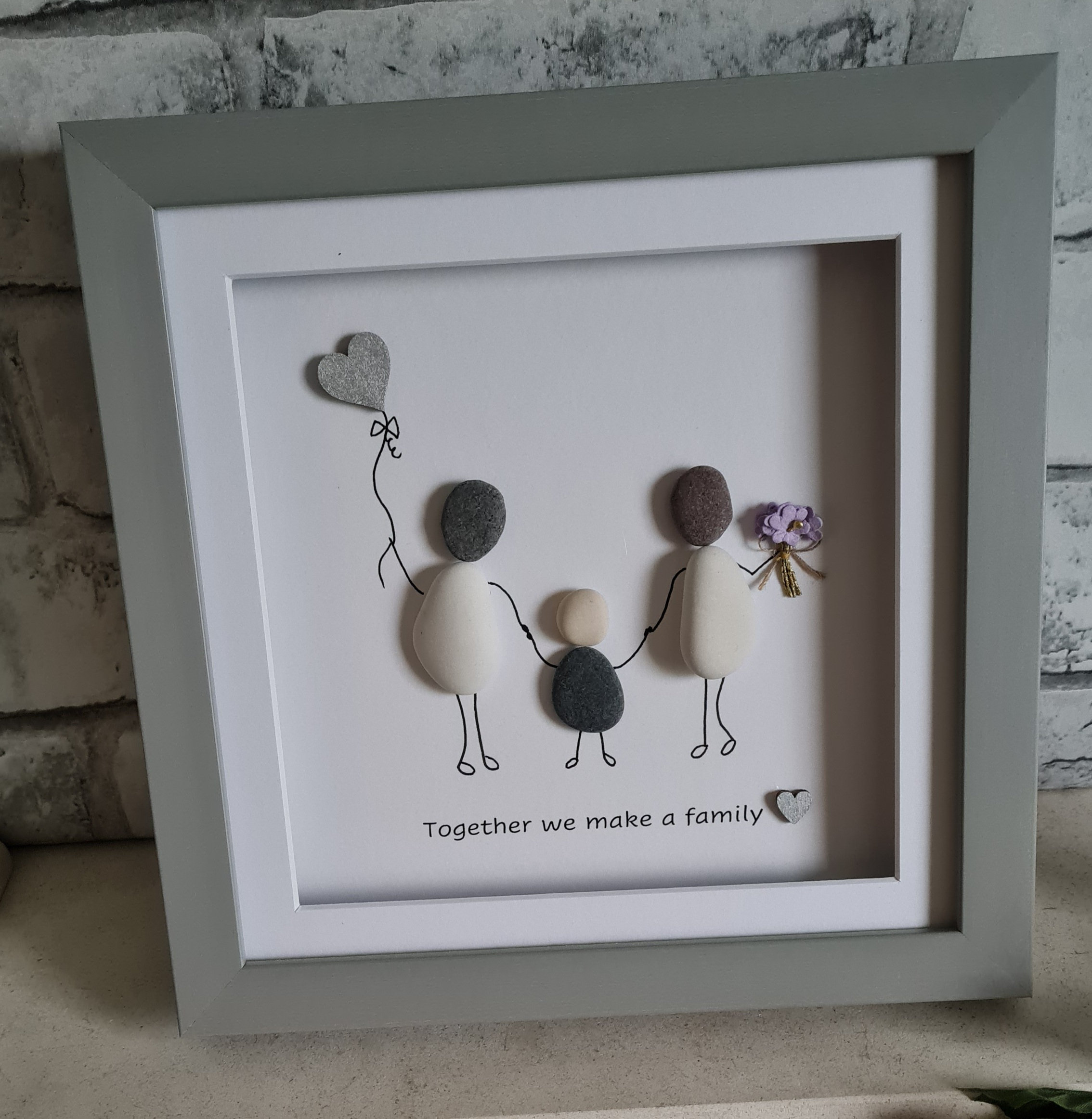 Pebble Art Family Frame. Bespoke Pebble Art Personalised to | Etsy UK
