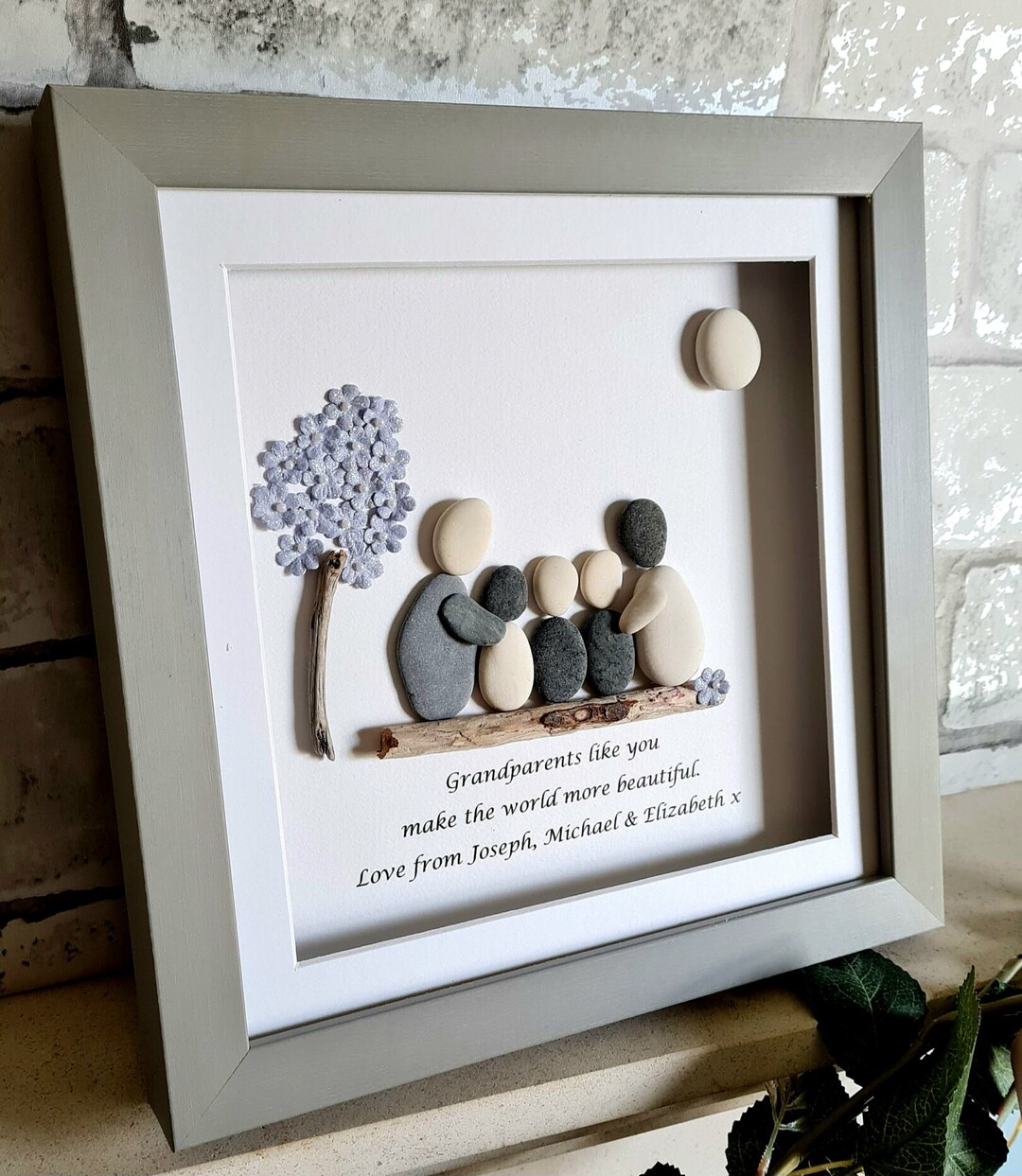 Pebble Art Gift for Grandparents, Custom Made Gift for Grandparents ...