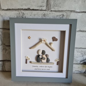 Pebble Art Family Frame. Bespoke Pebble Art Personalized . Unique Pebble Art Gift. New Home, New ...