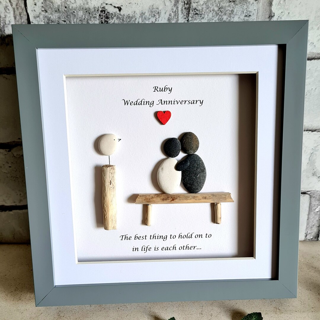 Pebble Art Anniversary Gift Unique Pebble Picture. Bespoke - Etsy