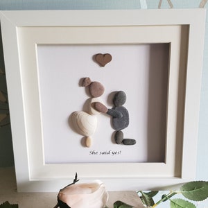 Pebble Art....bespoke Engagement Gift...personalised Engagement Gift ...