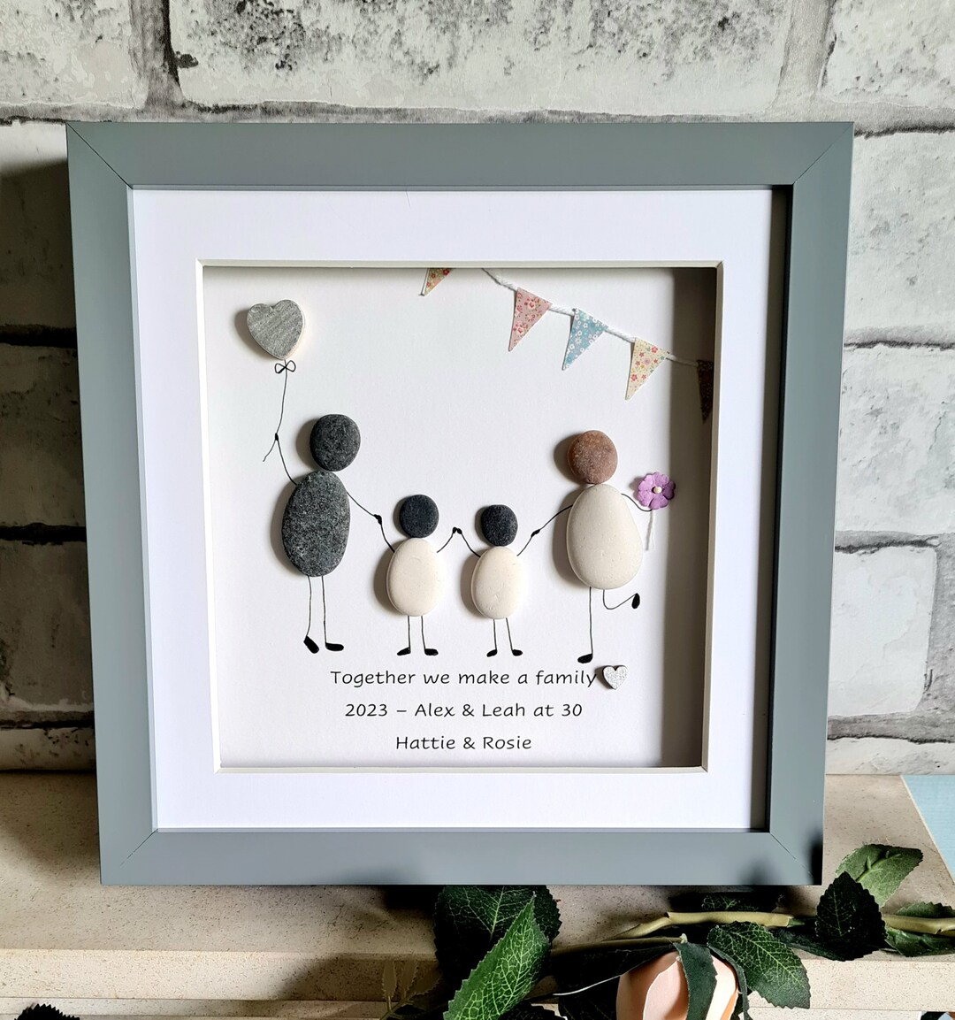 Pebble Art Family Frame. Bespoke Pebble Art Personalised to Suit Your ...