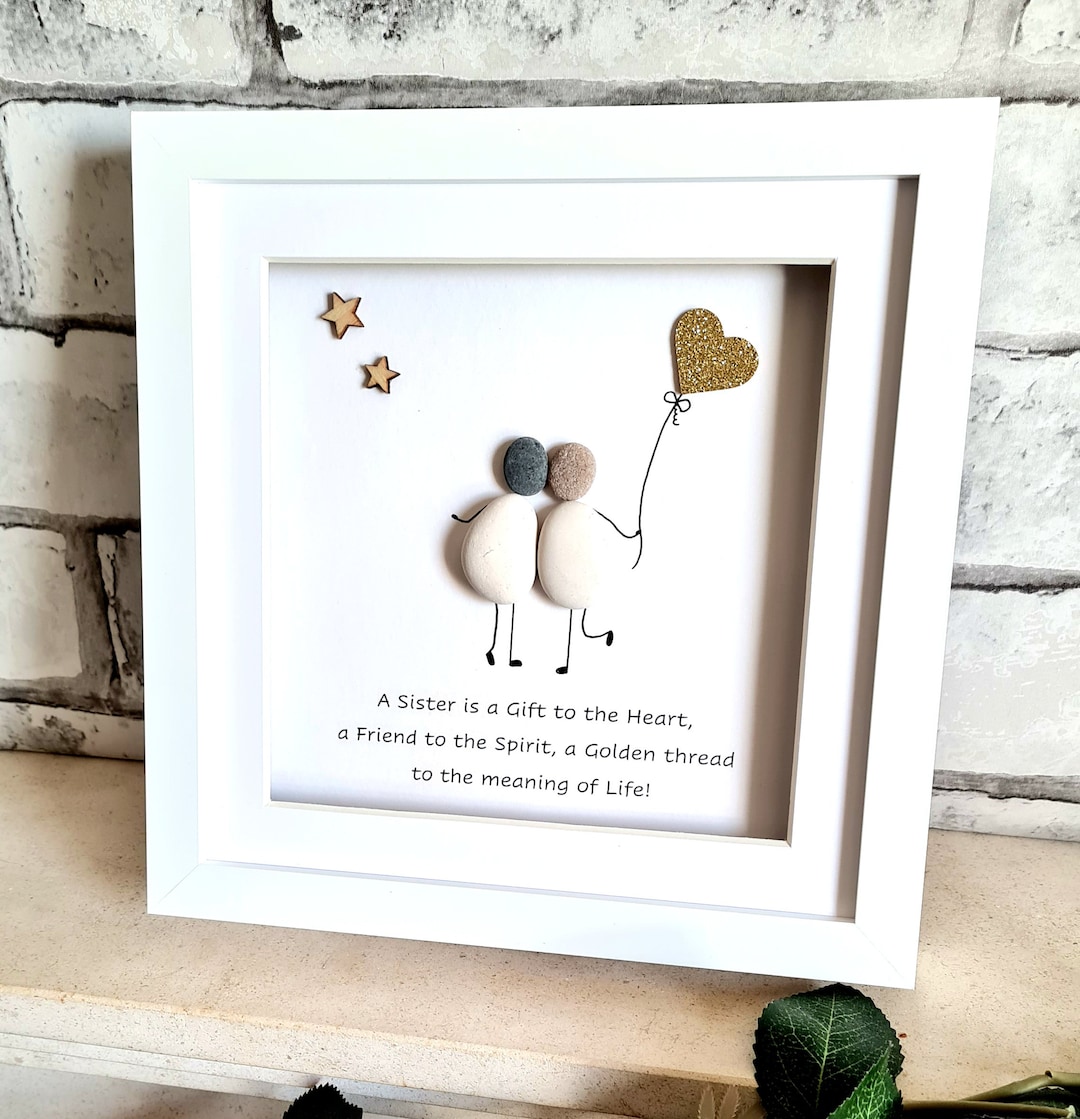 Pebble Art Sister Gift, Bespoke Gift, Birthday Gift, Sibling Gift, Long ...