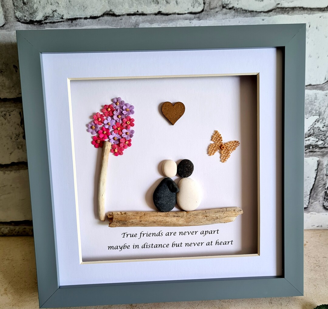 Pebble Art, Birthday Gift, Bespoke Gift, Bestie Gift, True Friends ...