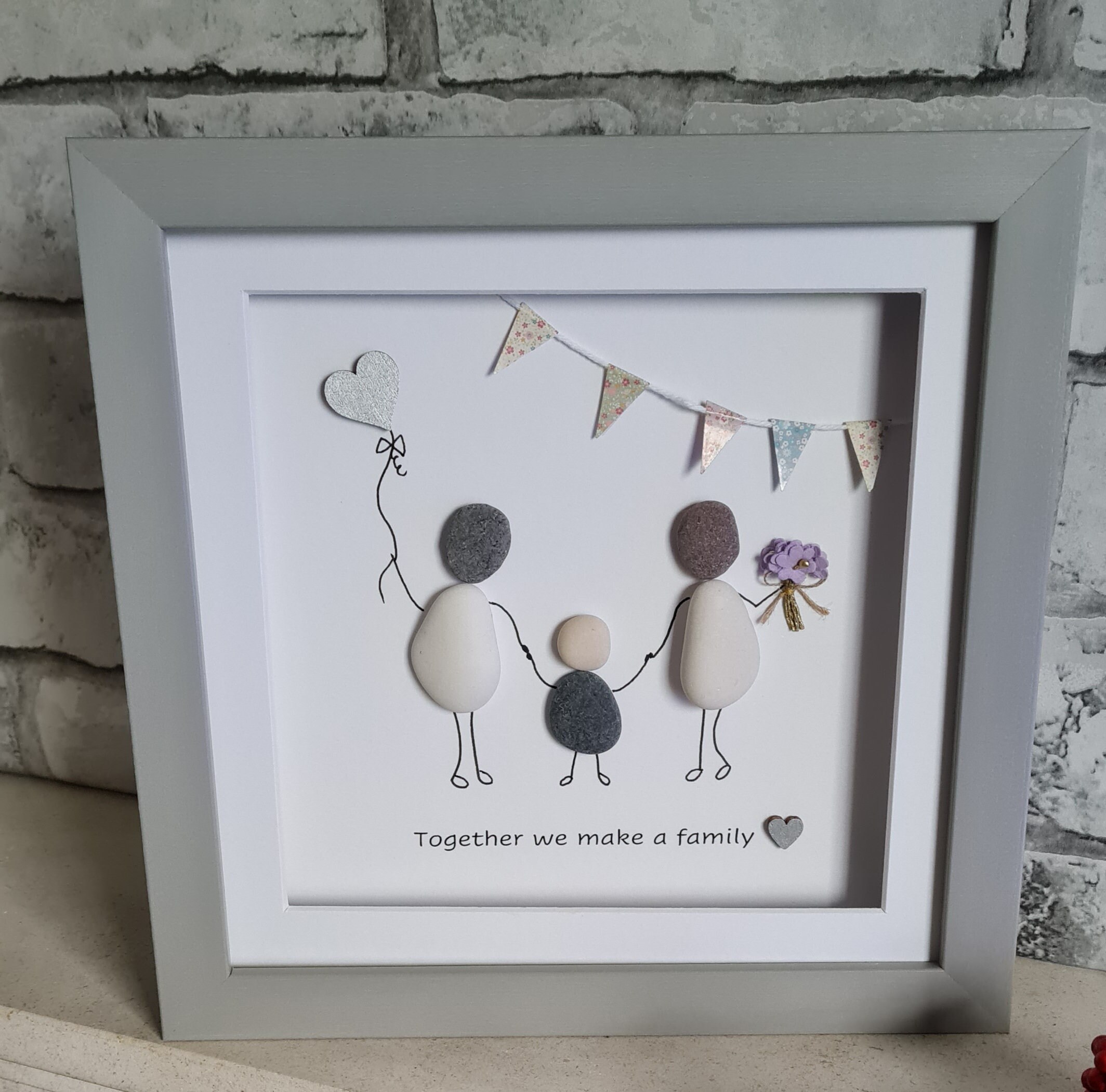 Pebble Art Family Frame. Bespoke Pebble Art Personalised to | Etsy UK