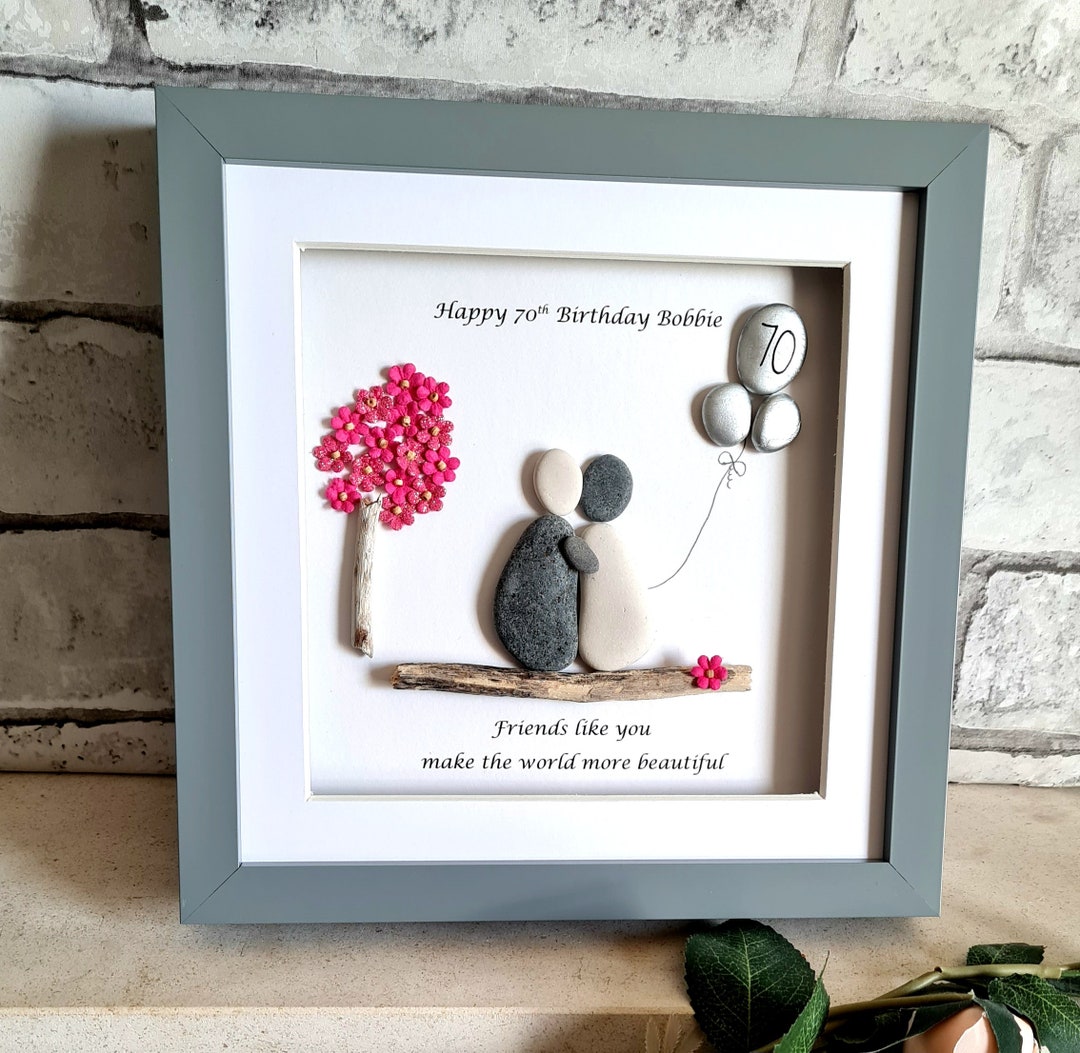Customised Birthday Gift, Personalised 3D Box Frame, Unique Pebble Art ...