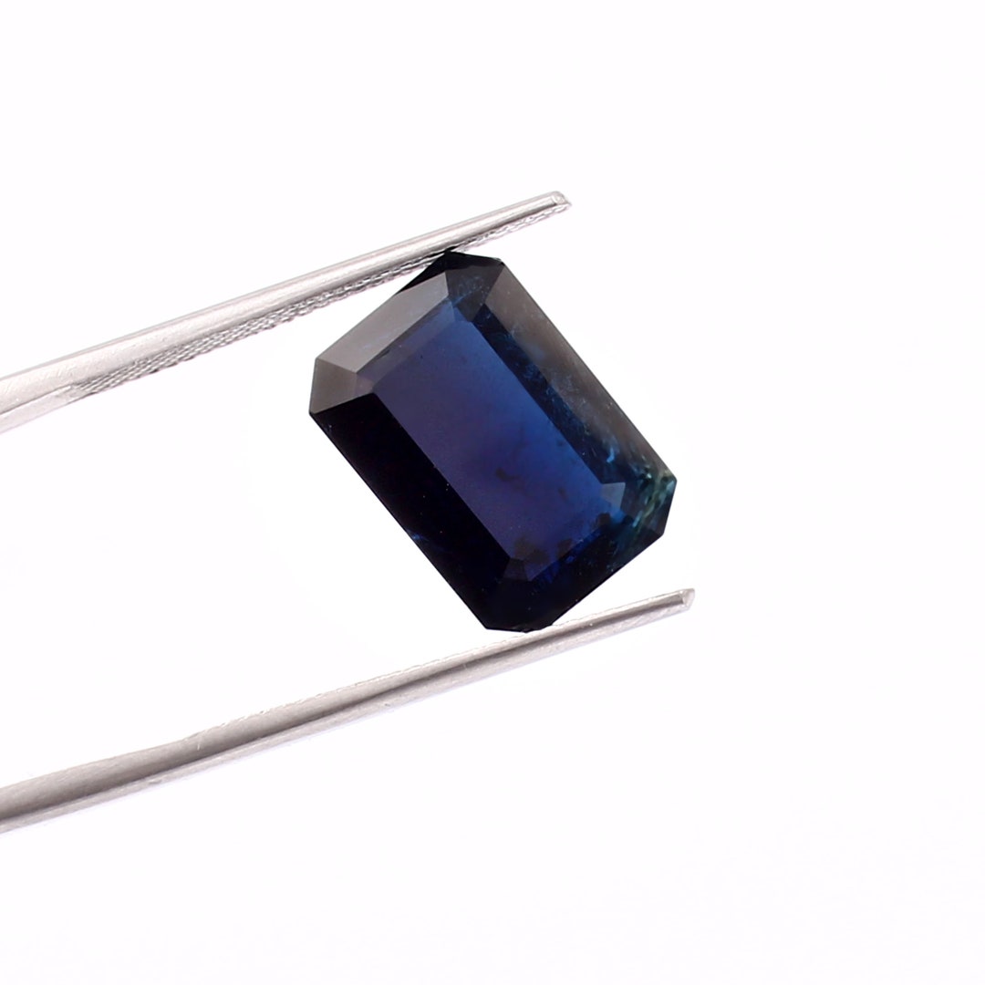 Tourmaline Natural Dark Royal Blue Tourmaline Gem Cut Faceted Octagon ...
