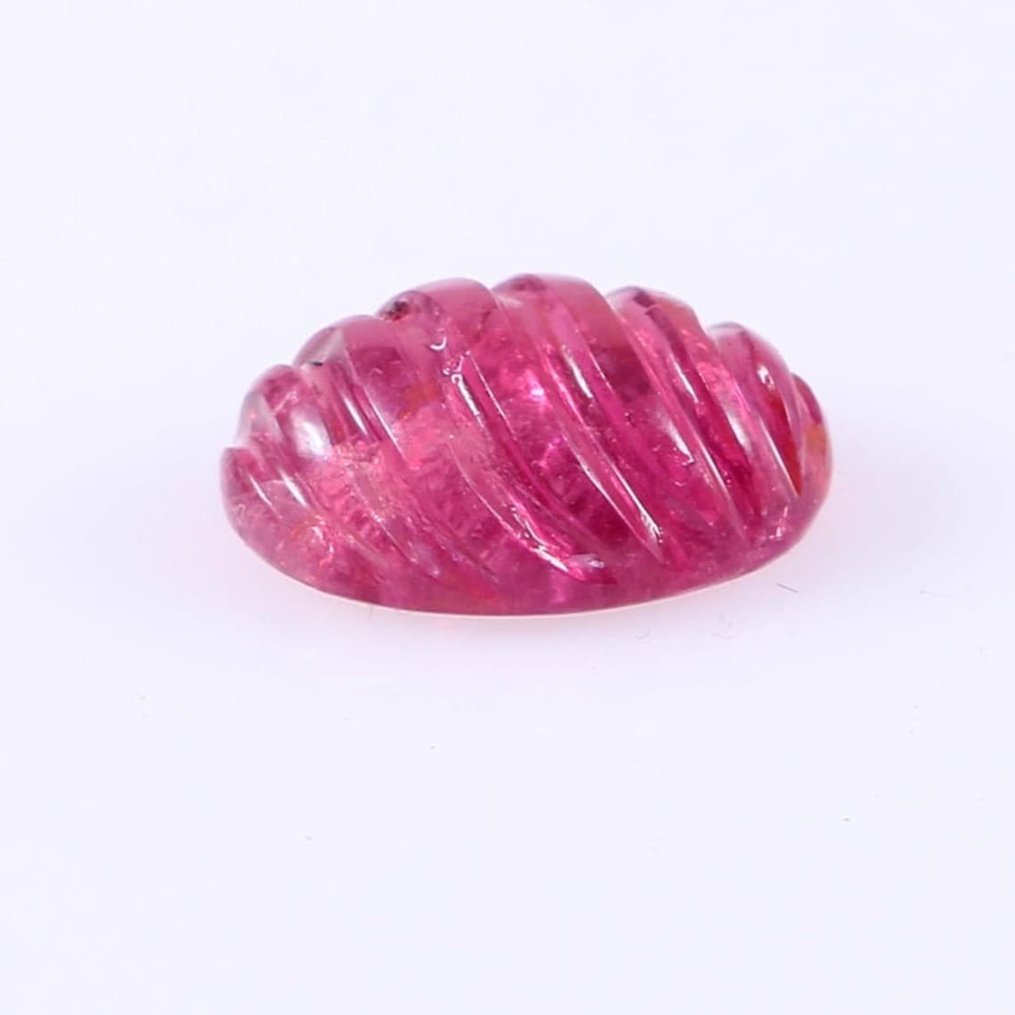 Natural Pink Tourmaline Hand Carved Fancy Oval Cabochon Size | Etsy