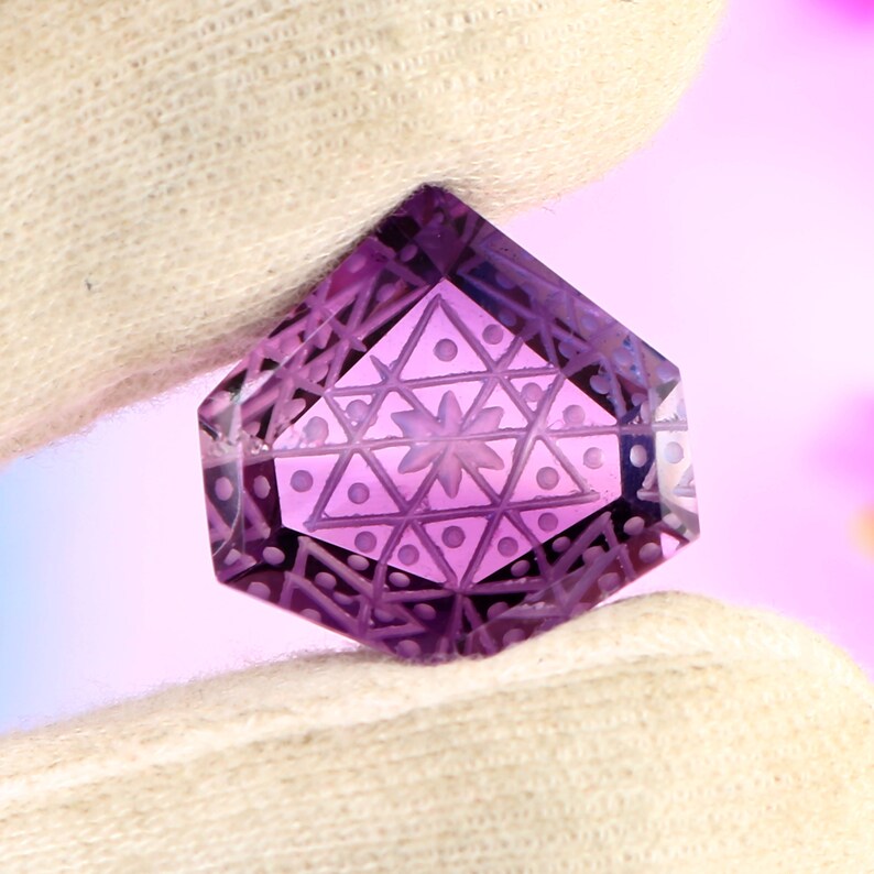 Carved Amethyst Gemstone, 26.55 Carat Fantasy Cut - Etsy