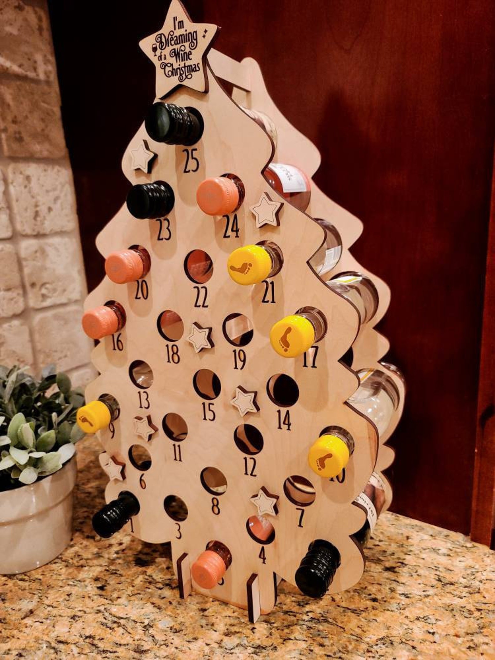 Wine Advent Countdown Christmas Tree - Etsy
