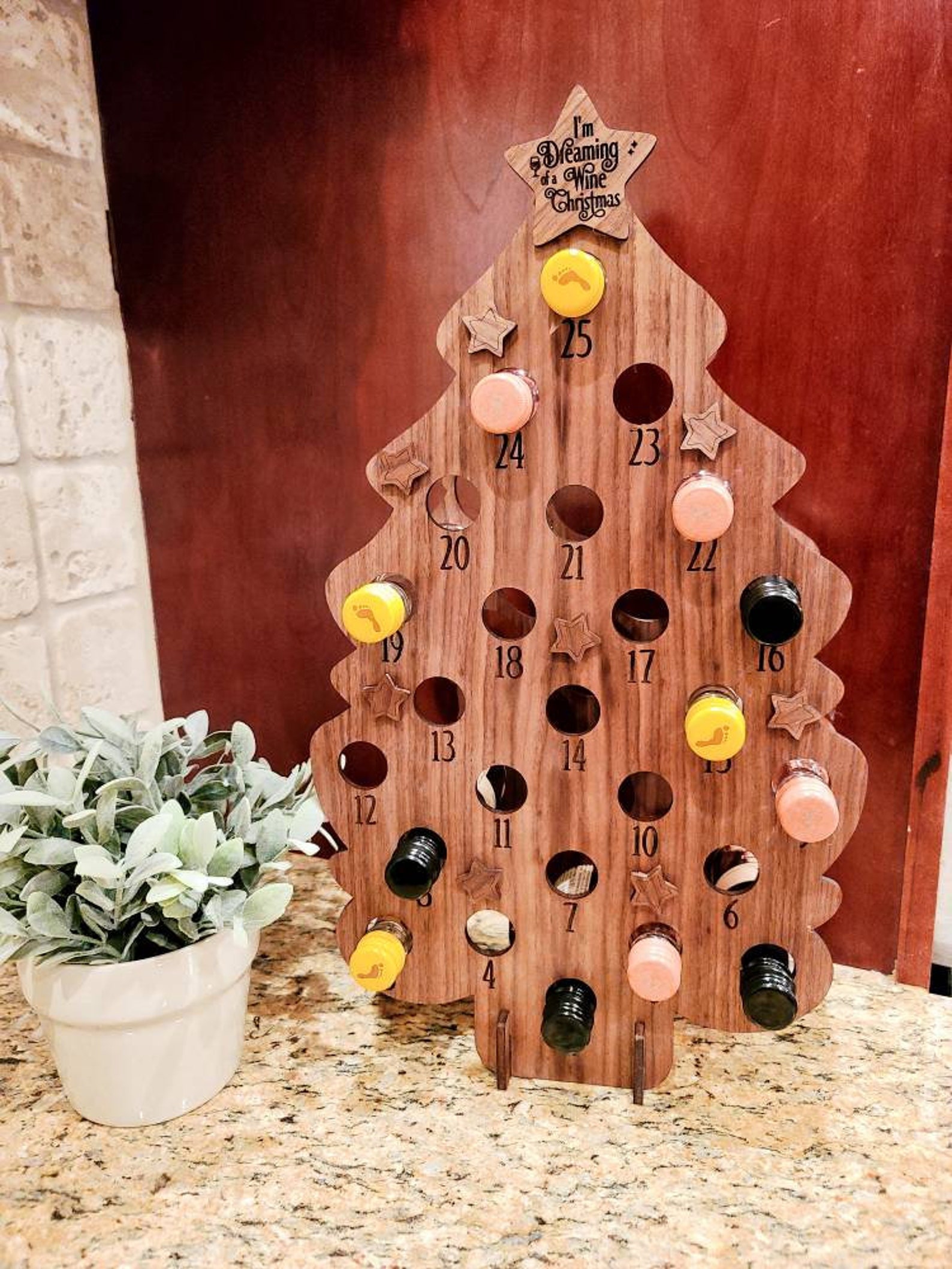 Wine Advent Countdown Christmas Tree - Etsy