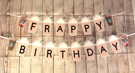 Pink Frappy Birthday Banner Birthday Custom Banner SB - Etsy