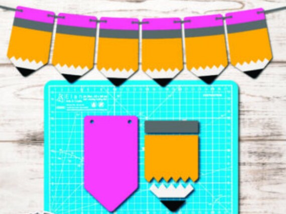 Pencil Banner Template Teacher DIY Classroom Décor | Etsy