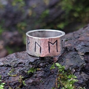 Personalized Rune Ring Amulet Rustic Sterling Silver Ring - Etsy