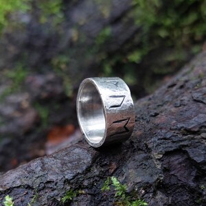 Personalized Rune Ring, Amulet, Rustic Sterling Silver, Celtic, Viking ...