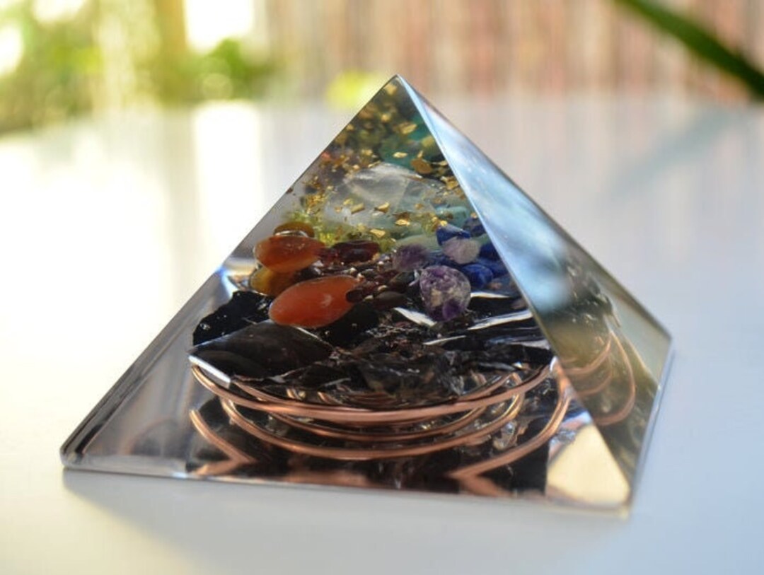 Orgonite Orgone Pyramid 7 Chakra Healing Rainbow Reiki - Etsy