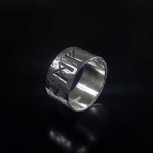 Rune Ring Amulet. Spiritual Growth and Self-confidence, Rustic Sterling ...
