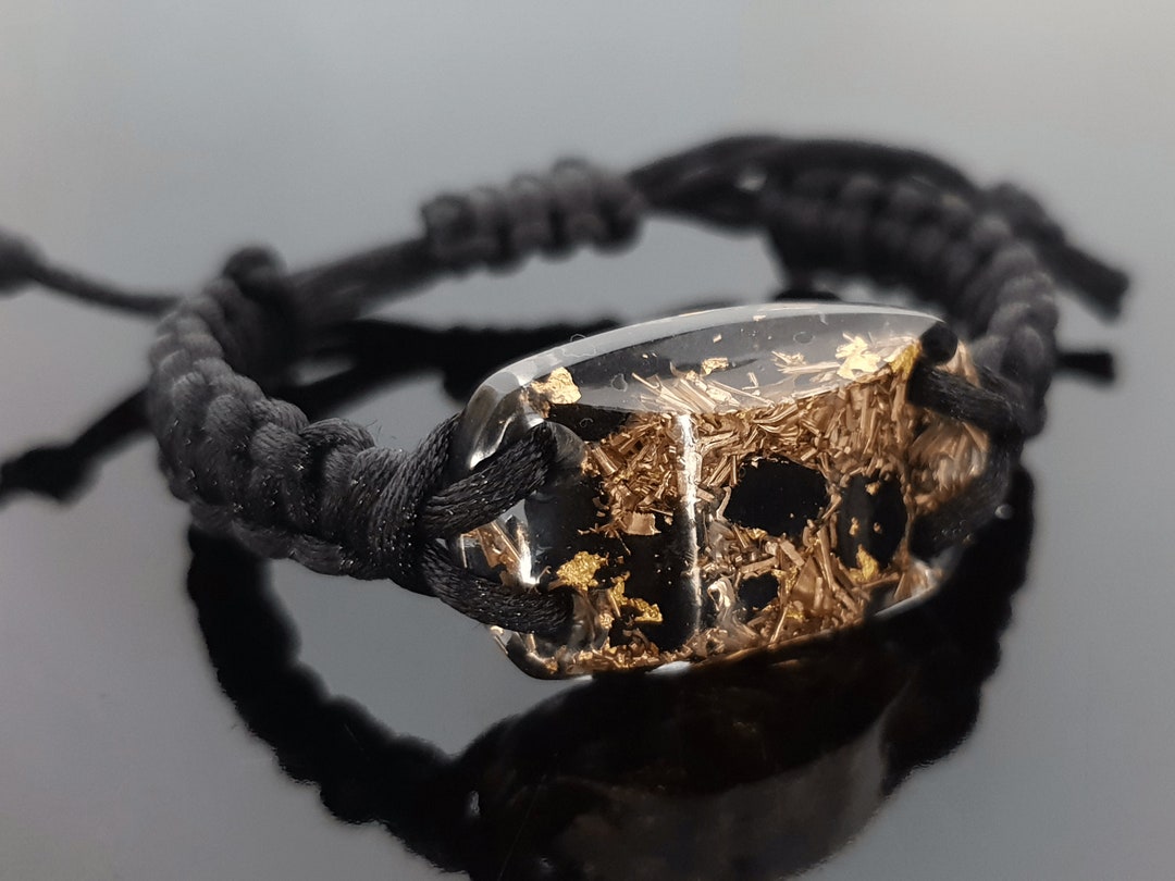 Elite Shungite Orgonite Orgone Bracelet, Black Tourmaline, Brass, 24k ...