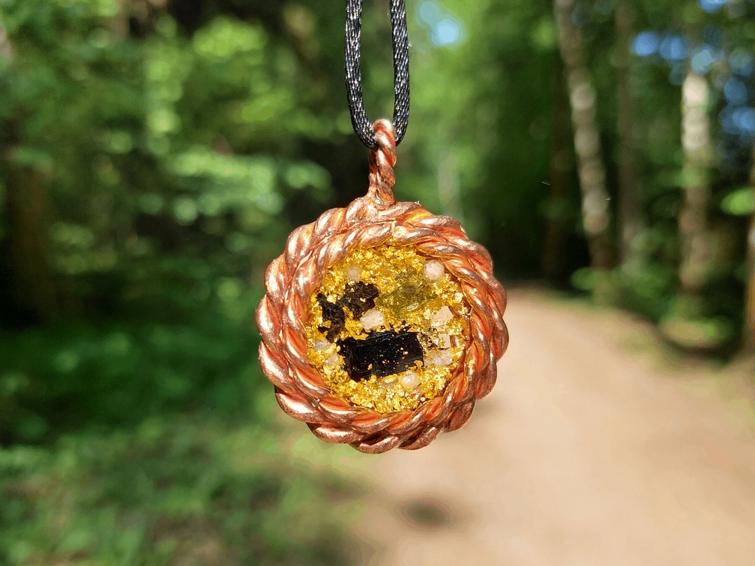 Orgonite Orgone Pendant, 3 Tensor Rings With Moldavite, Nuummite ...
