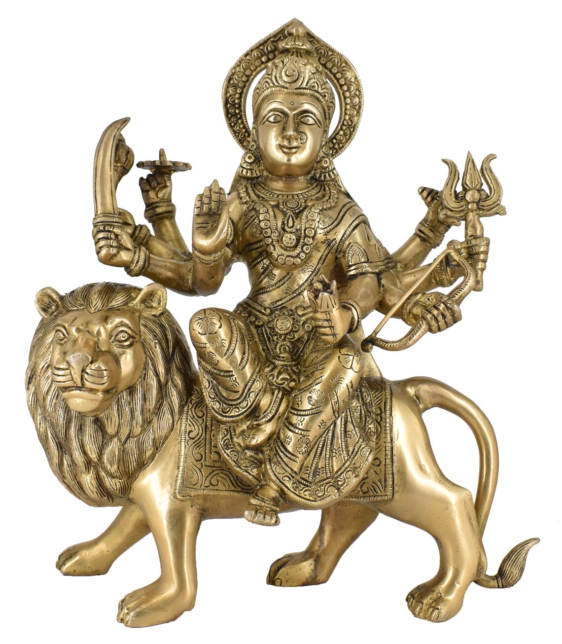 Whitewhale Brass Maa Durga/ma Sherwali Idol Sitting on Lion - Etsy