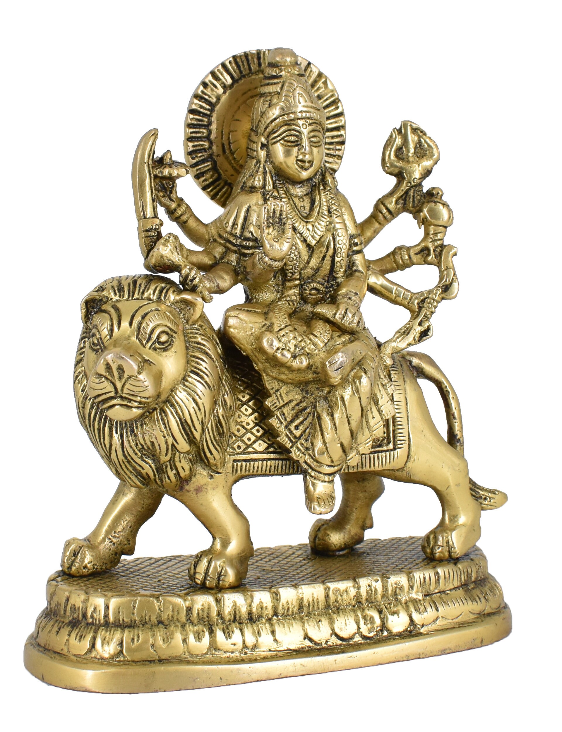 Whitewhale Brass Maa Durga/ma Sherwali Idol Sitting on Lion - Etsy