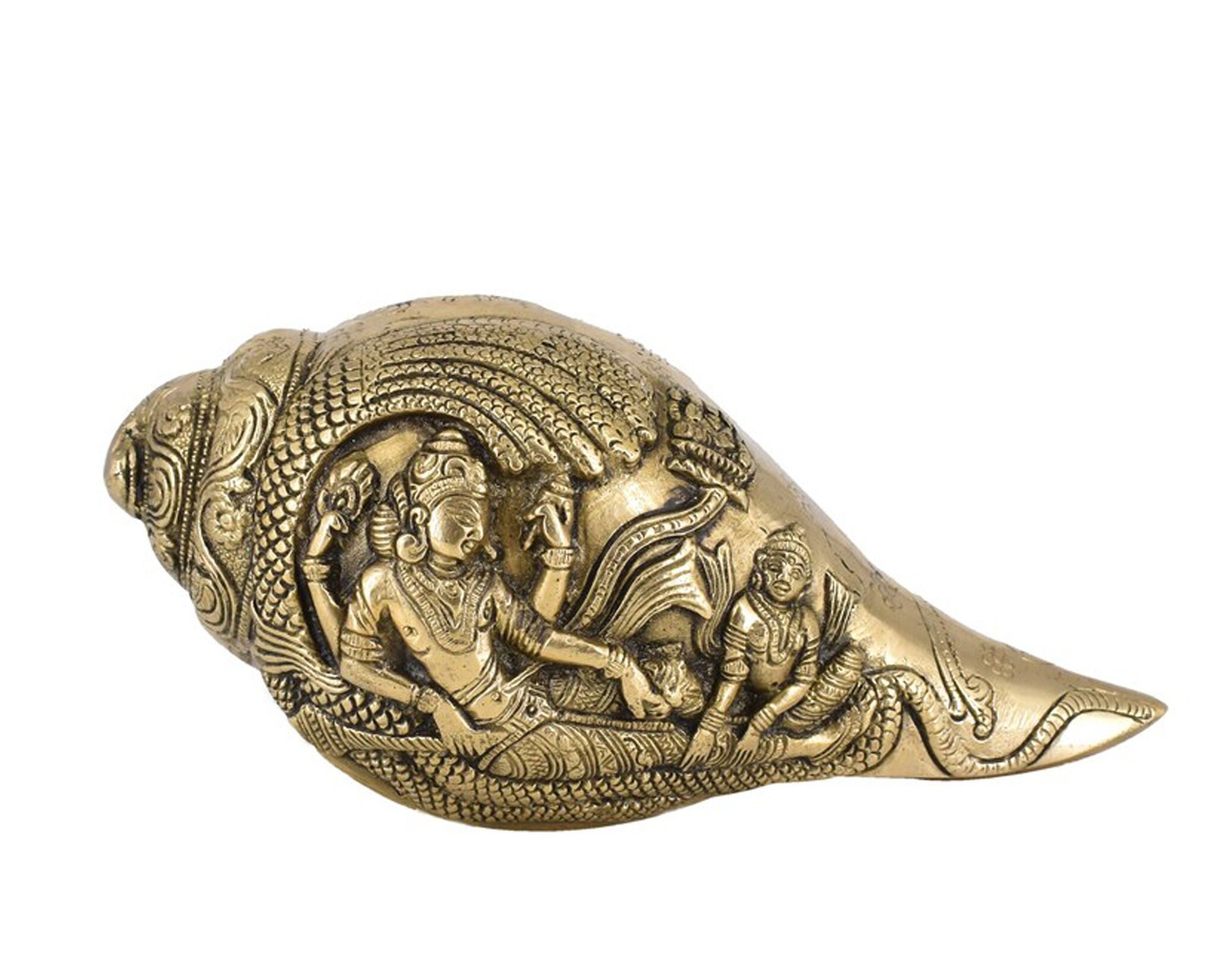 Whitewhale Brass Laxmi Narayan Shankh Estatua para Pooja Mandir l ...