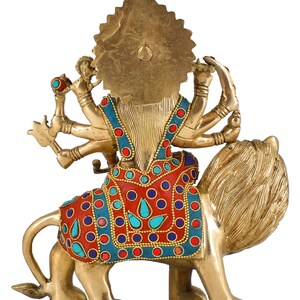 Whitewhale Brass Maa Durga/ma Sherwali Idol Sitting on Lion Murti ...