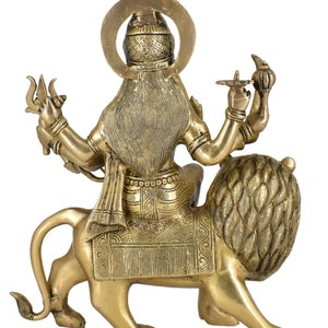 Whitewhale Brass Maa Durga/ma Sherwali Idol Sitting on Lion Murti ...