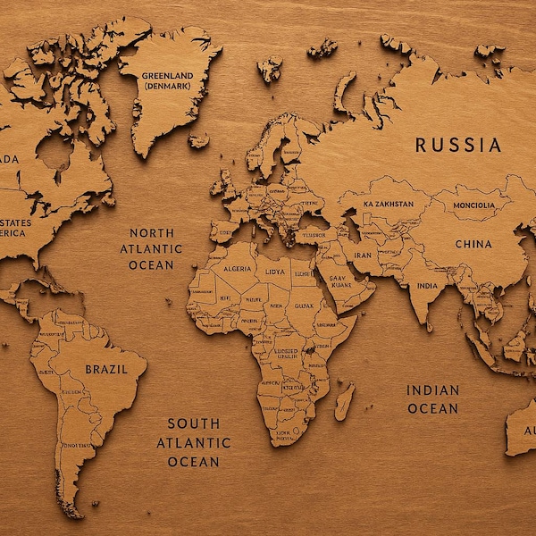 A3 World Map - Etsy UK