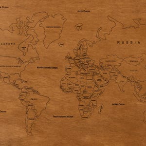 Laser Cut World Map Cutting Files, Layered Clock SVG , CDR File - Etsy
