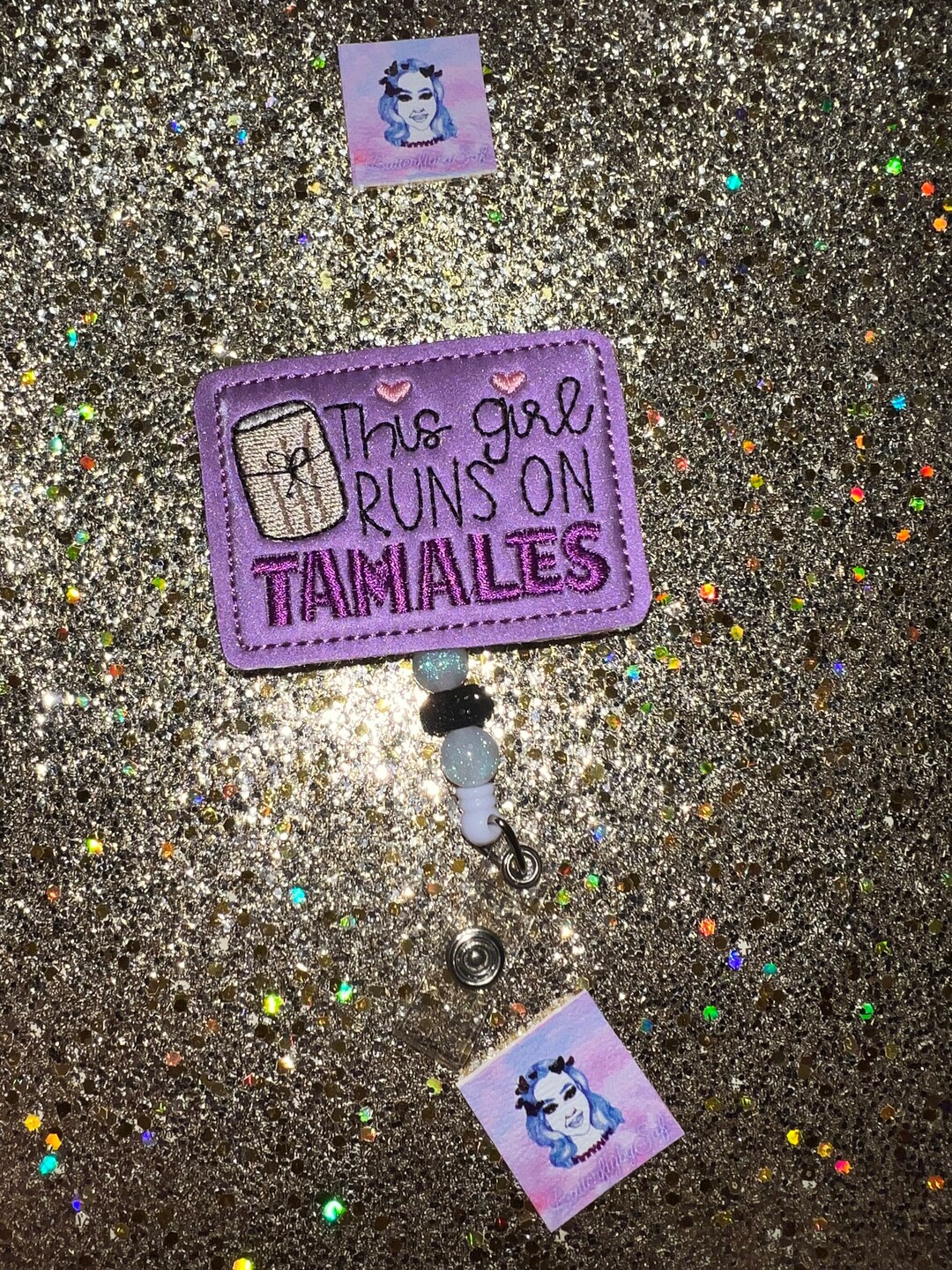 This Girl Runs on Tamales Badge Reel Feltie Badge Reel Work - Etsy