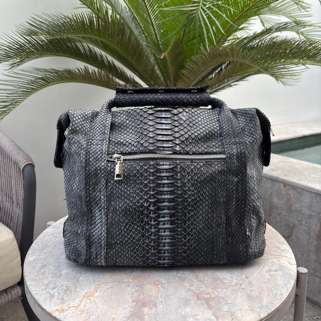 Python Leather Sport Bag - Exclusive Gym Bag From Bali - Travel Bag ...