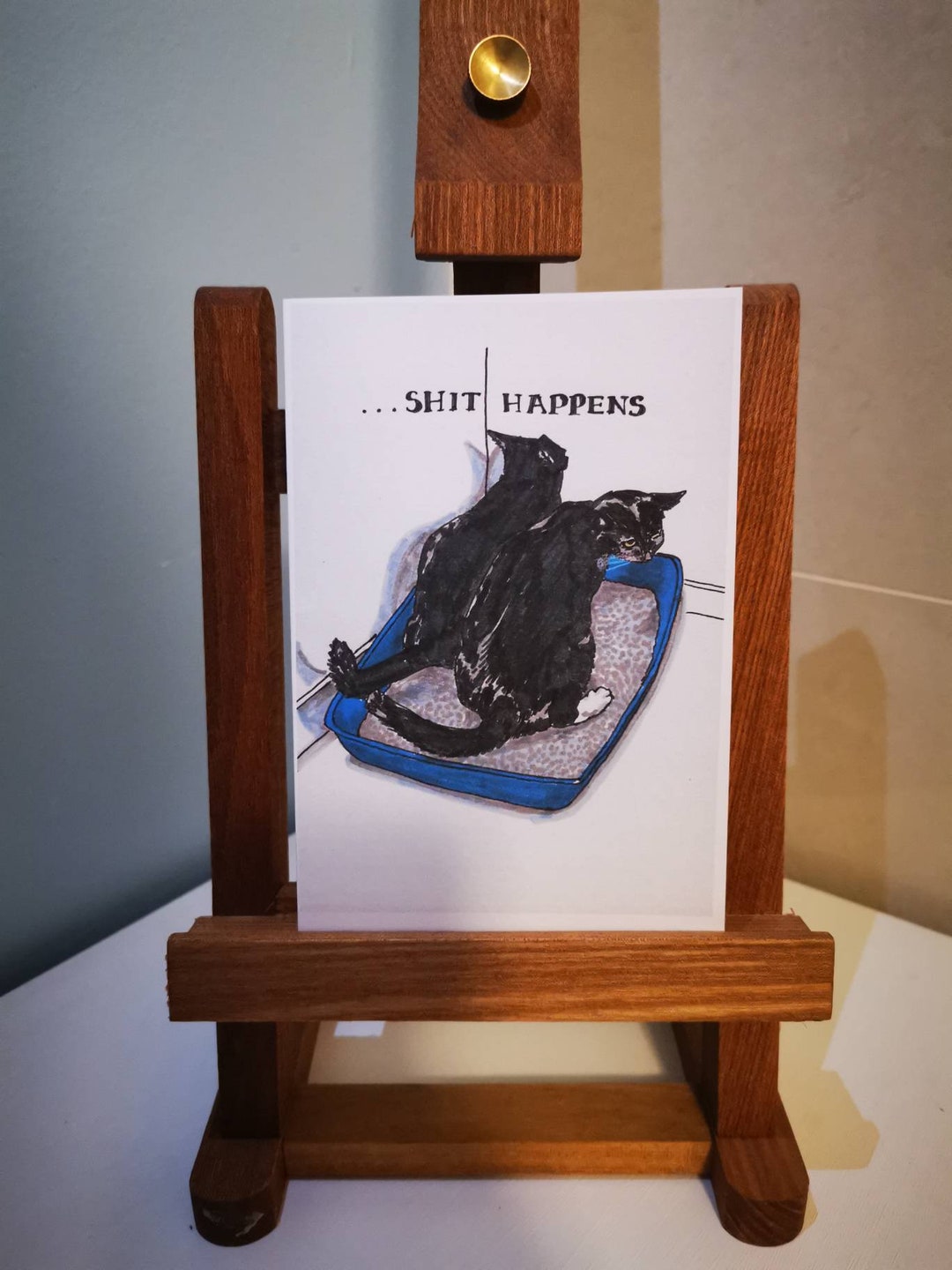 Shit Happens Card - 2 Black Cats in Litter Tray - Funny Card - Etsy