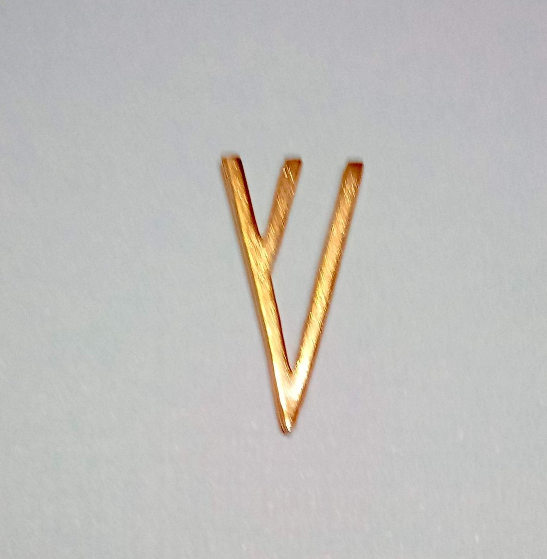 Hebrew Letter Shin, Modern Design, Gold - Etsy