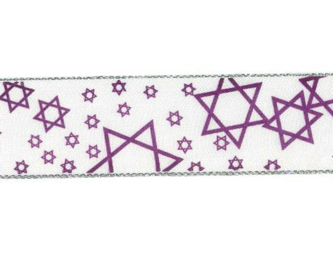 Star of David Ribbon: Purple Stars, 10 Yards, 1 1/2" Wide - Etsy