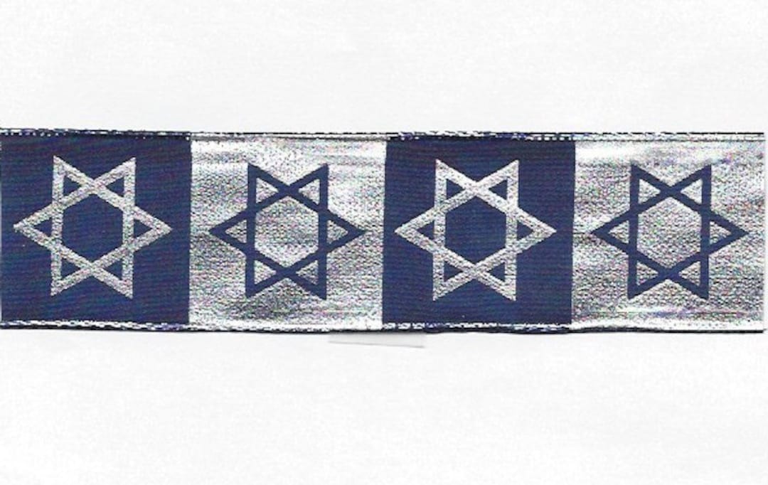Star of David Ribbon: Silver & Navy Blocked, 10 Yard Roll - Etsy
