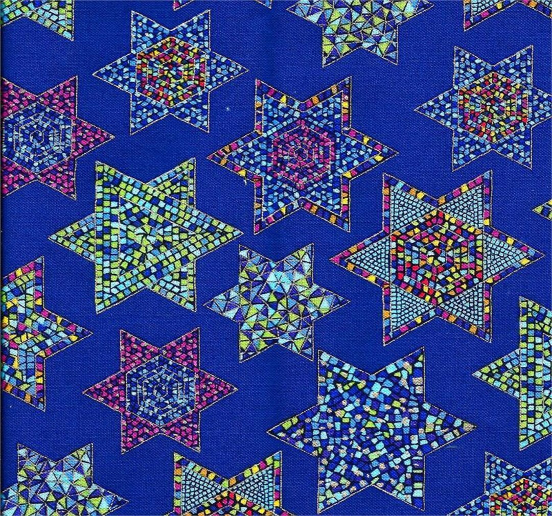 Mosaic Stars of David Fabric, Wide Fabric, by the Yard - Etsy