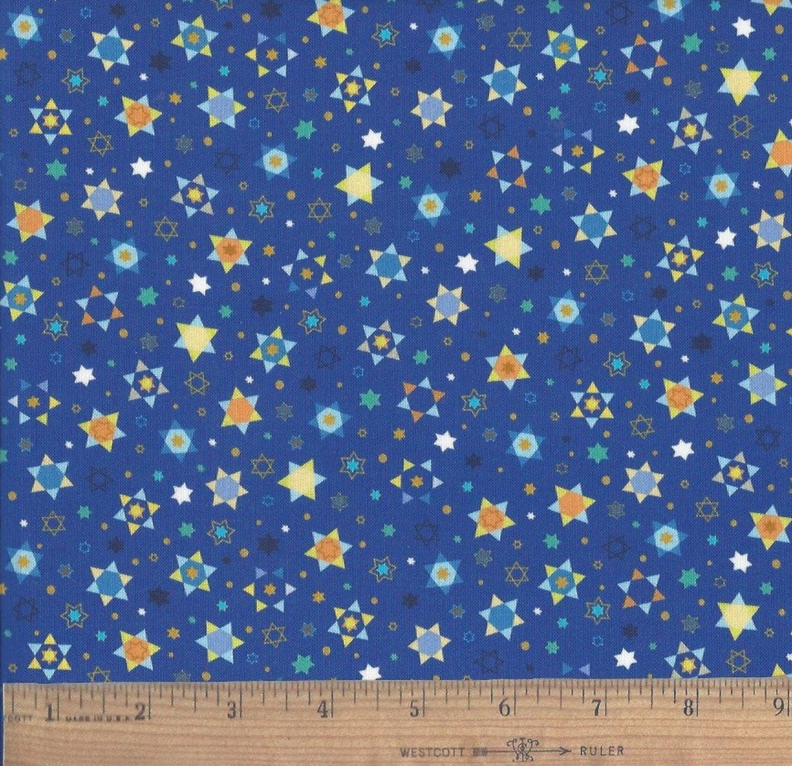 Star of David Fabric: Petite Colorful Stars of David one yard | Etsy