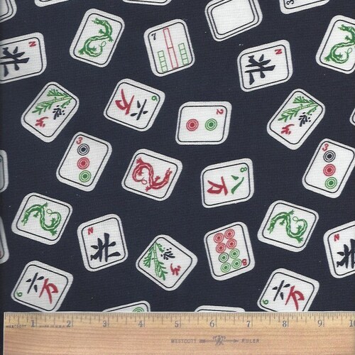 Mahj Game Blue Fabric Mahjong Tiles for Mahj Game on Aqua - Etsy