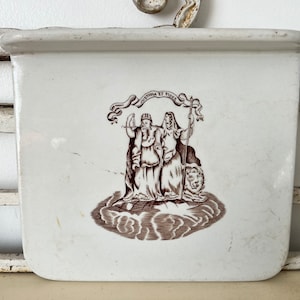 Victorian White Ironstone Scale Plate / Cutting or Cheese Board Ceramic ...