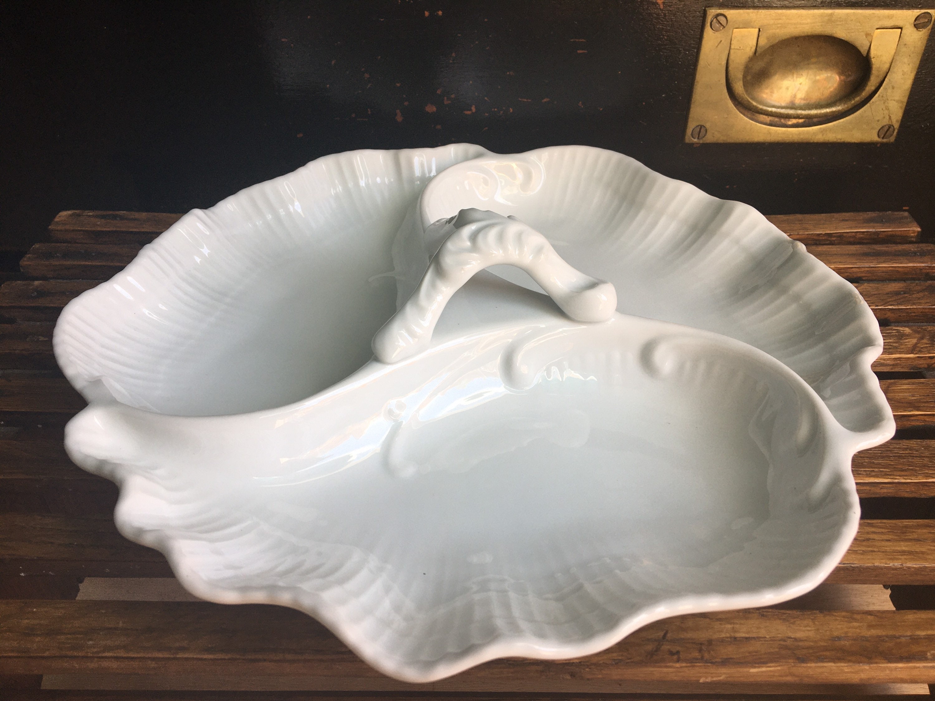 Large White Porcelain Divided Serving Tray French Porcelain | Etsy