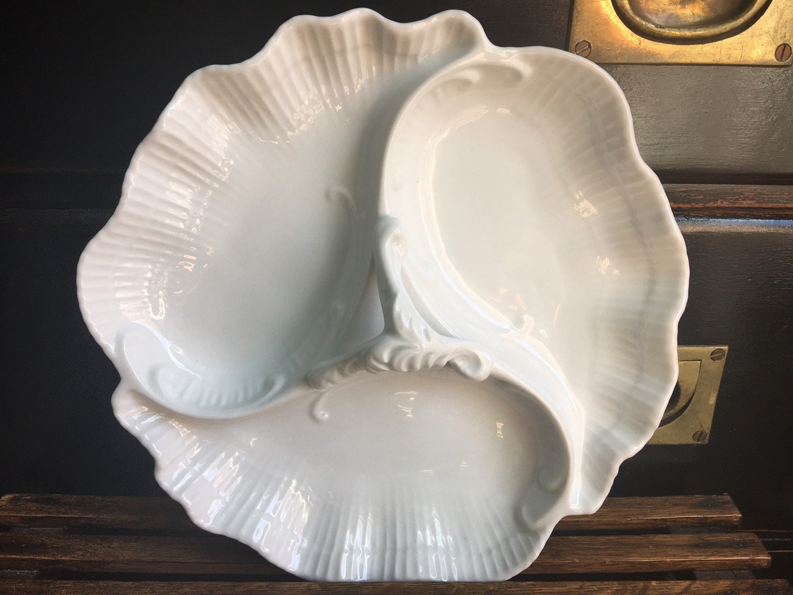 Large White Porcelain Divided Serving Tray French Porcelain | Etsy