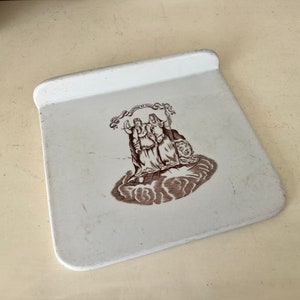 Victorian White Ironstone Scale Plate / Cutting or Cheese Board Ceramic ...