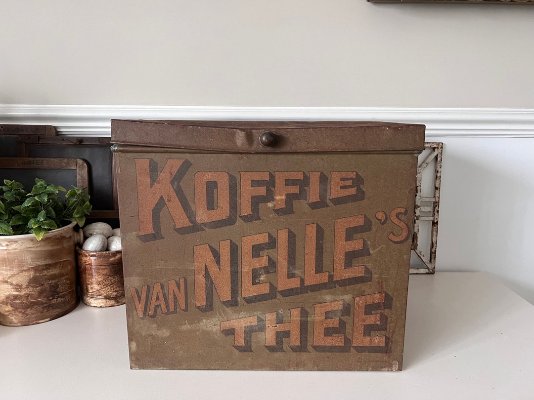 Large Antique Coffee Tin Dutch Van Nelle's Coffee and Tea Tin - Etsy