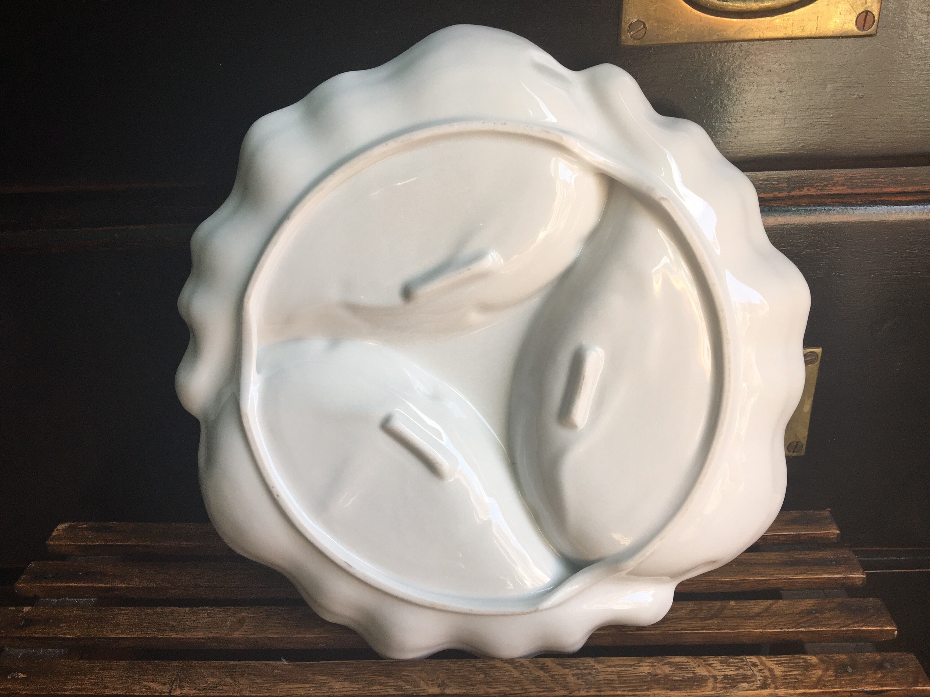 Large White Porcelain Divided Serving Tray French Porcelain | Etsy