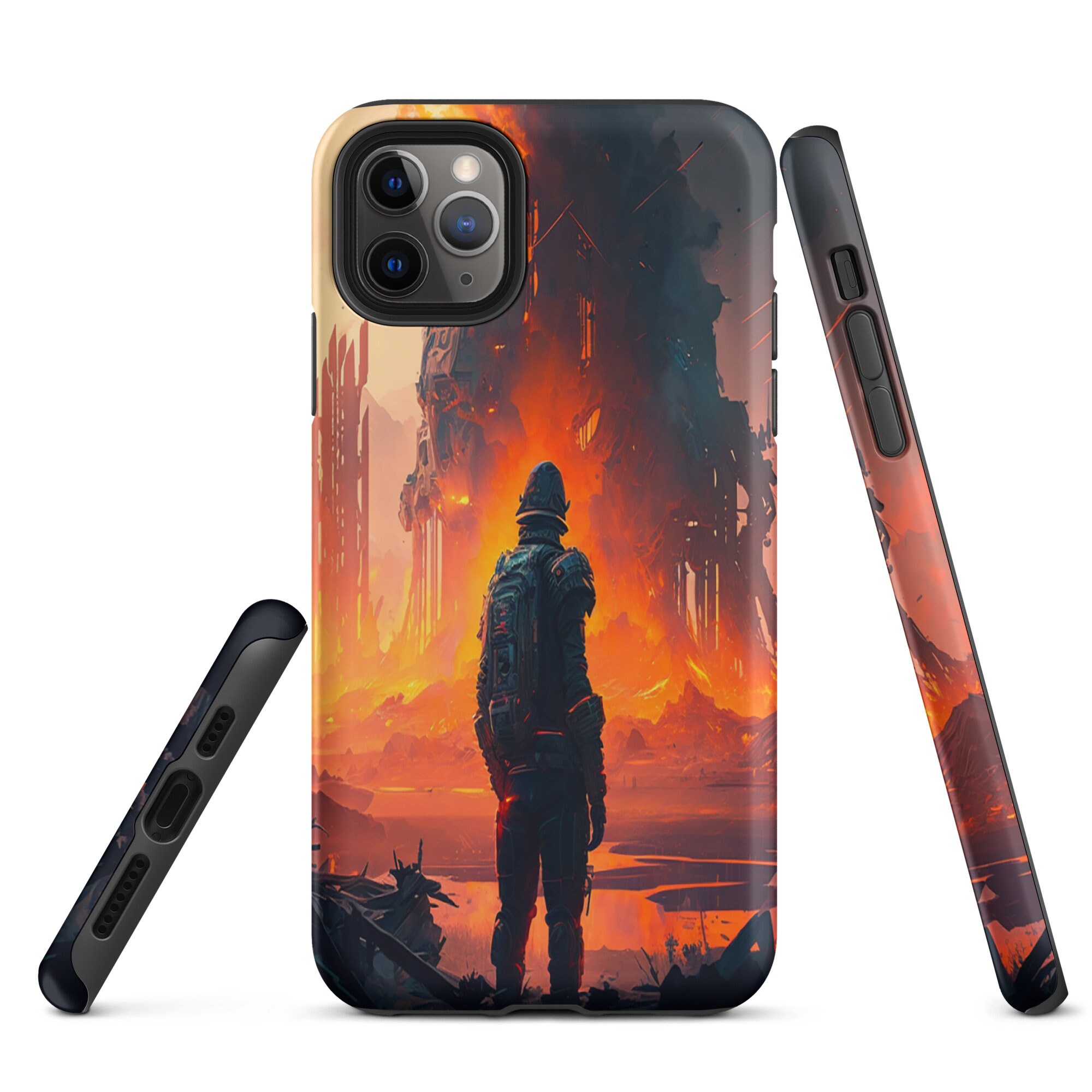 Futuristic Fire World Explosion Matte iPhone Case Gift Celestial Punk ...